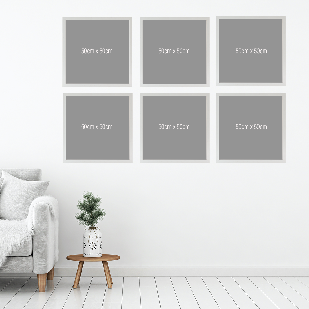 White wooden square frame gallery wall bundle - 6 frames – The Wall Art ...