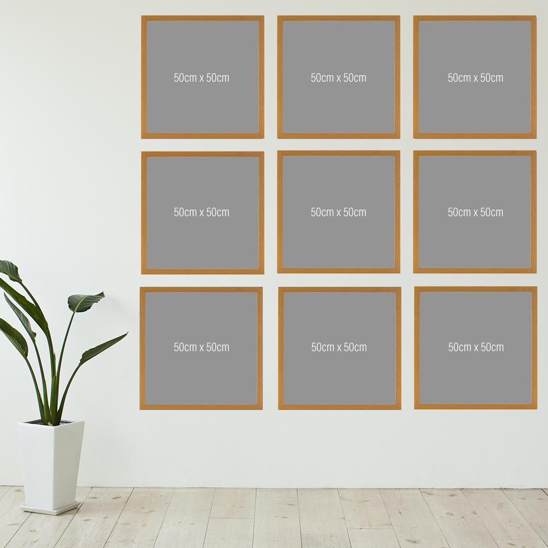 Oak wooden square frame gallery wall bundle - 9 frames – The Wall Art Club